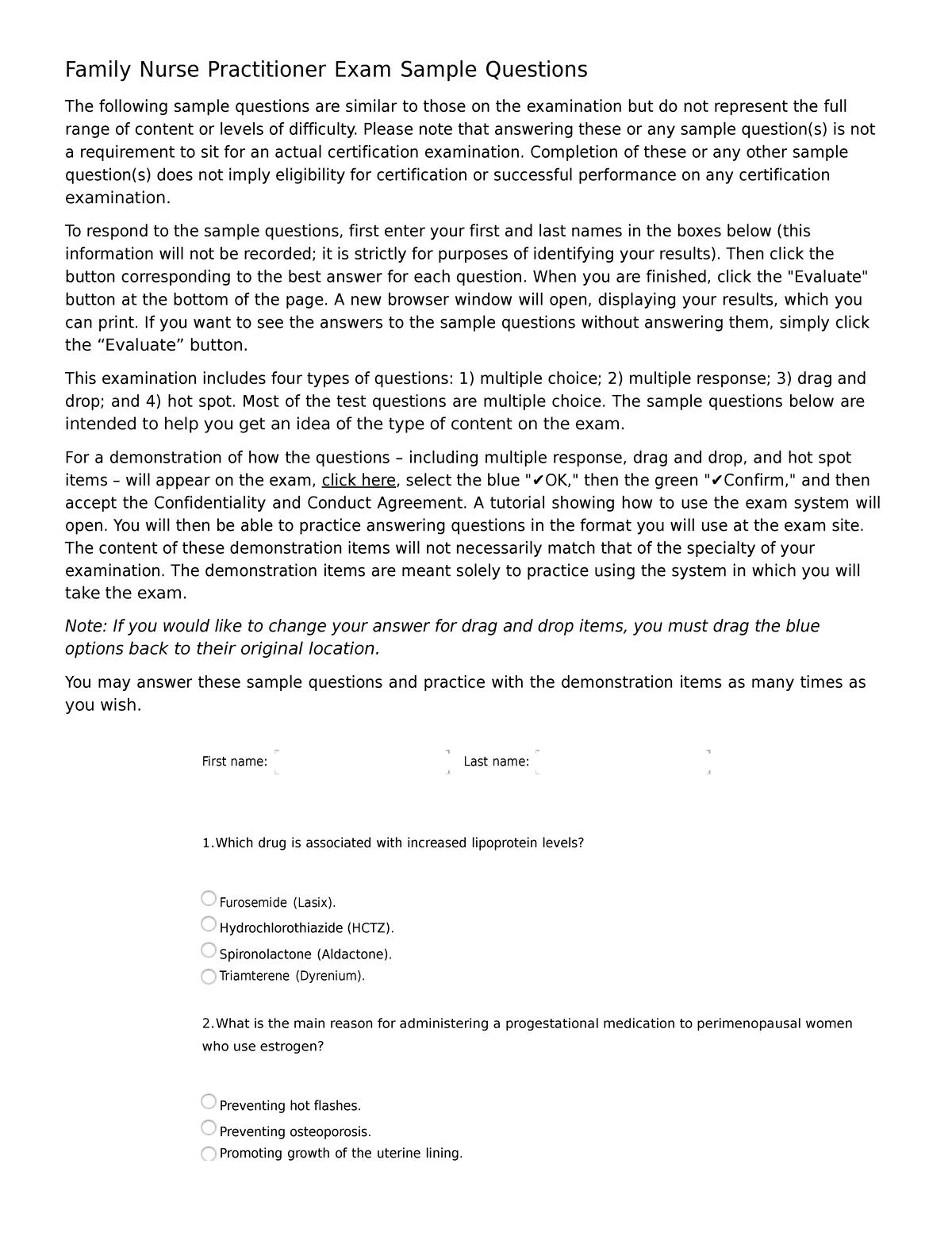 ANCC Family Nurse Practitioner Exam Sample Questions and Answers - Studocu