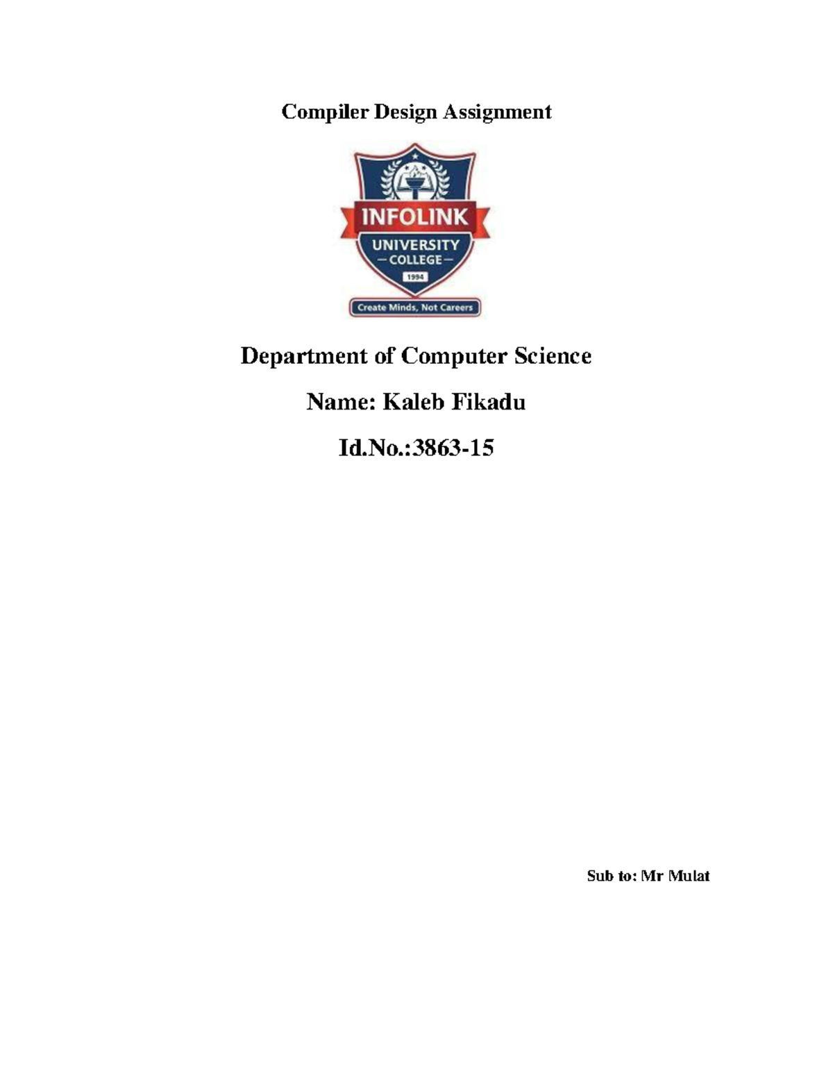 Compiler Design Assignment: Parsing Techniques & Code Optimization 3863 ...