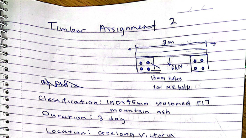 Timber Assignment 2: Analysis of 3m V 6KN Load with F17 Mountain Ash ...