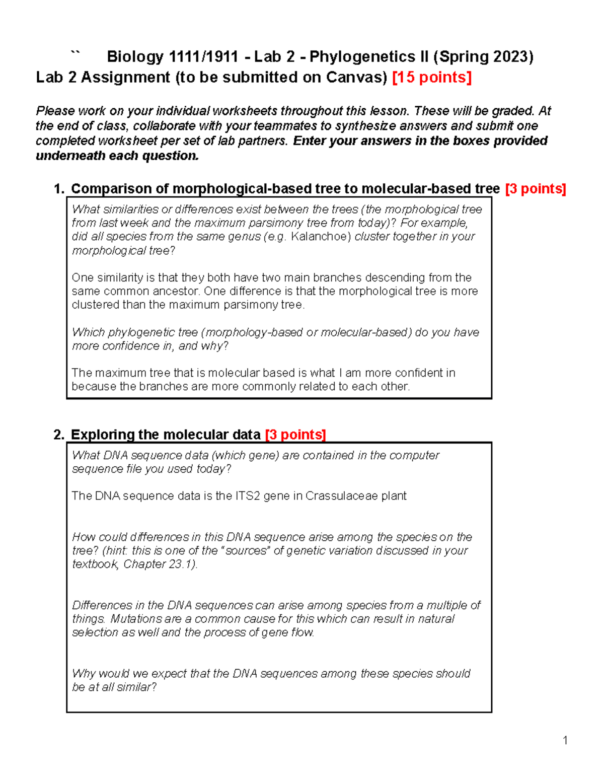 Lab 2 - Phylogenetics II - Lab 2 Assignment (Spring 2023) - `` Biology ...