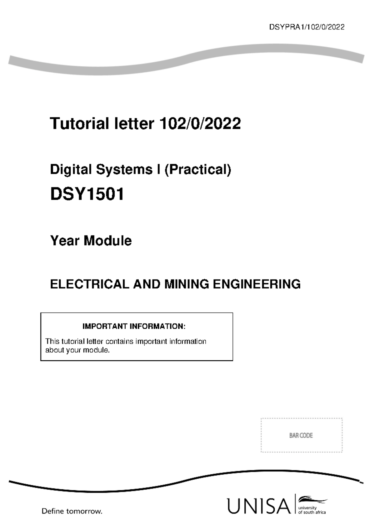 Practical Guide for DSY1501: Digital Systems I Experiments - Studocu