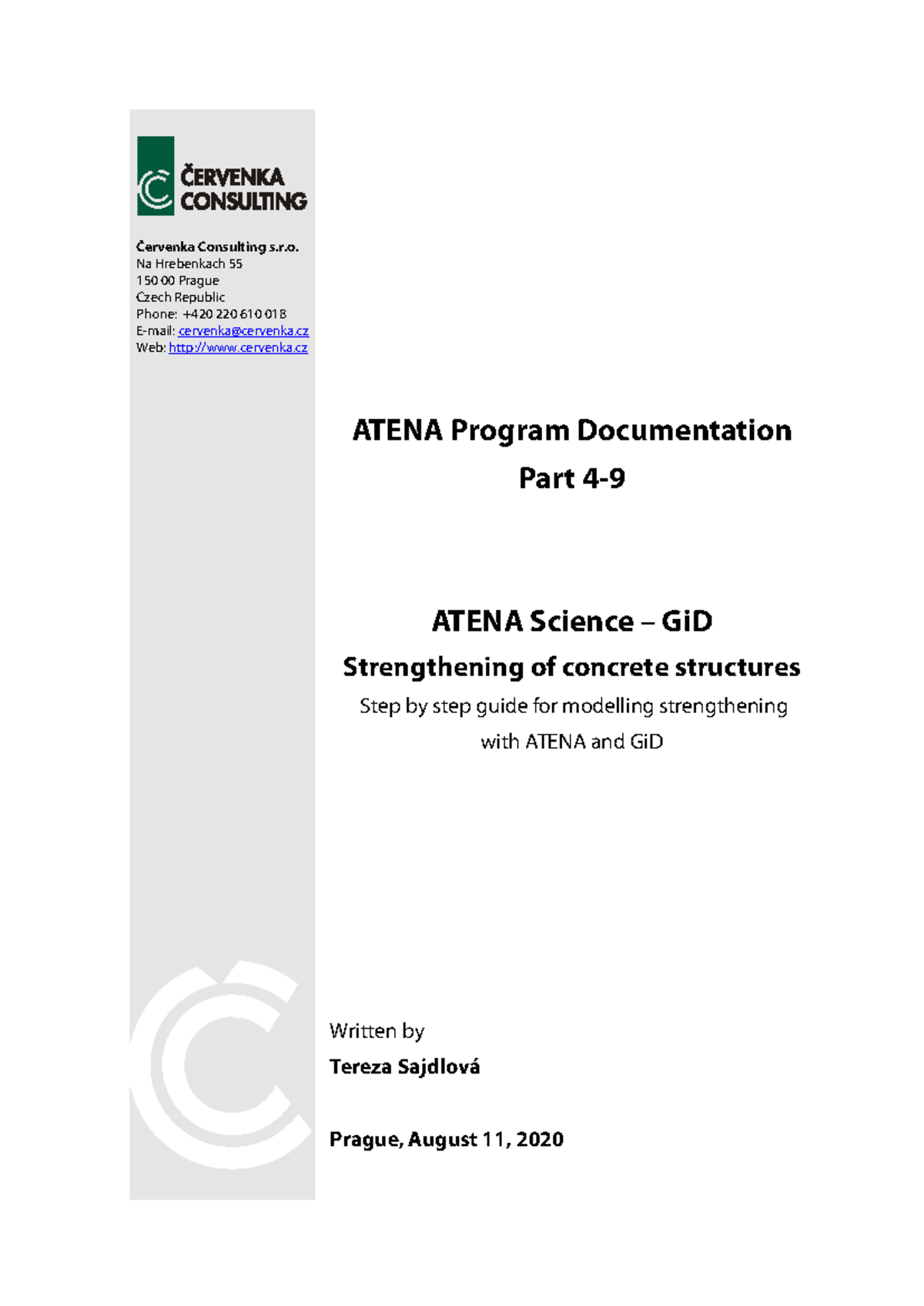 ATENA Science GiD Tutorial: Step-by-Step Guide for Strengthening - Studocu