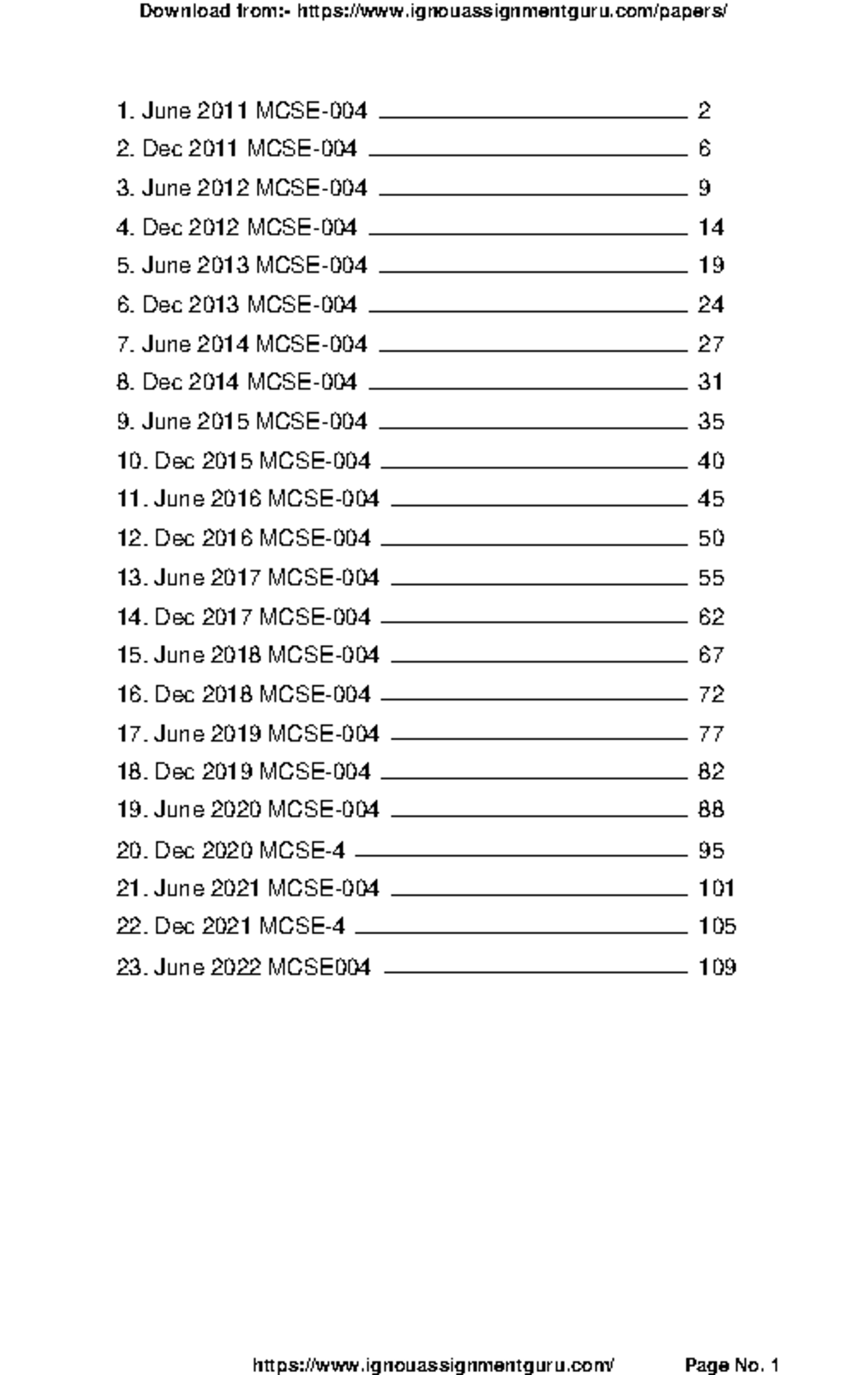 MCSE-004 by ignouassignmentguru - June 2011 MCSE-004 Dec 2011 MCSE-004 June 2012 MCSE-004 Dec ...