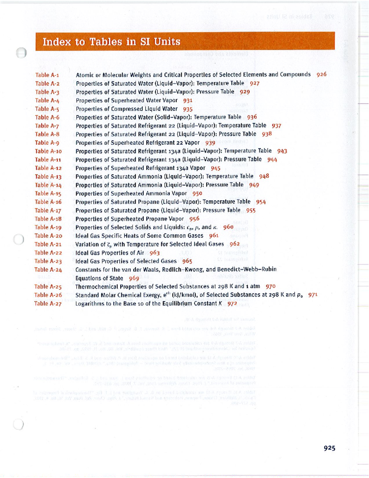 Thermodynamic Tables in SI Units: Complete Reference Guide - Studocu