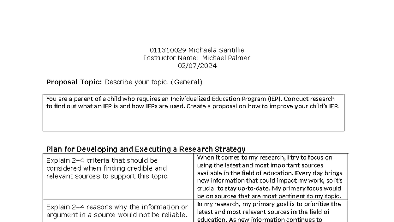 RHM3 TASK 2: Enhancing IEPs Through Credible Research Strategies - Studocu