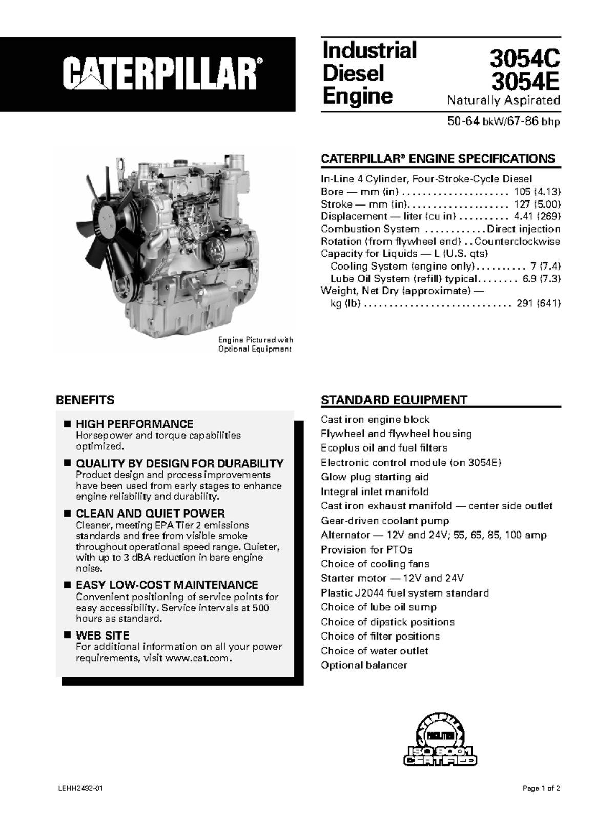 CAT 3054C Engine Specs: Performance & Maintenance Details - Studocu