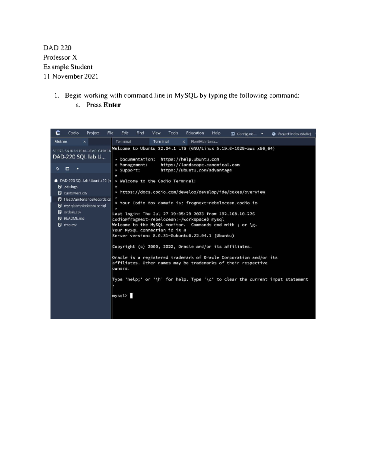 DAD 220 Module One Lab Stack - DAD220 - DAD 220 Professor X Example ...