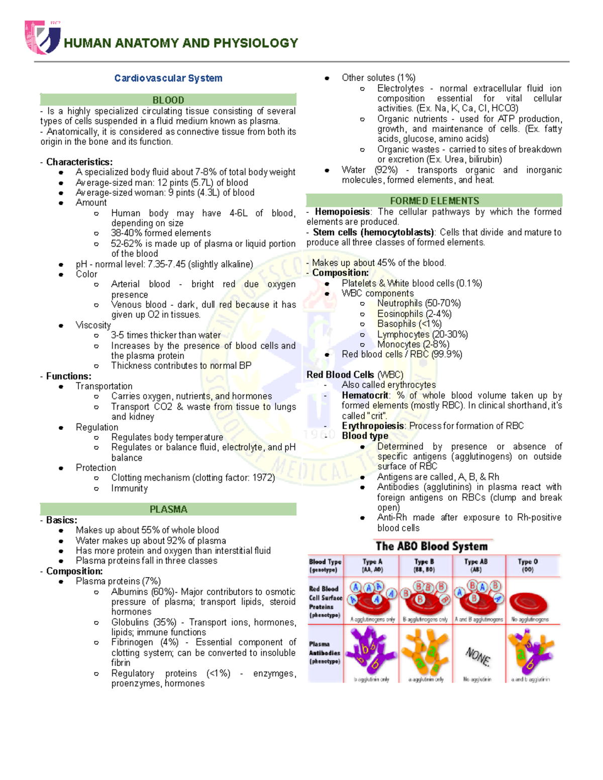 A&P Cardiovascular System - HUMAN ANATOMY AND PHYSIOLOGY Cardiovascular ...