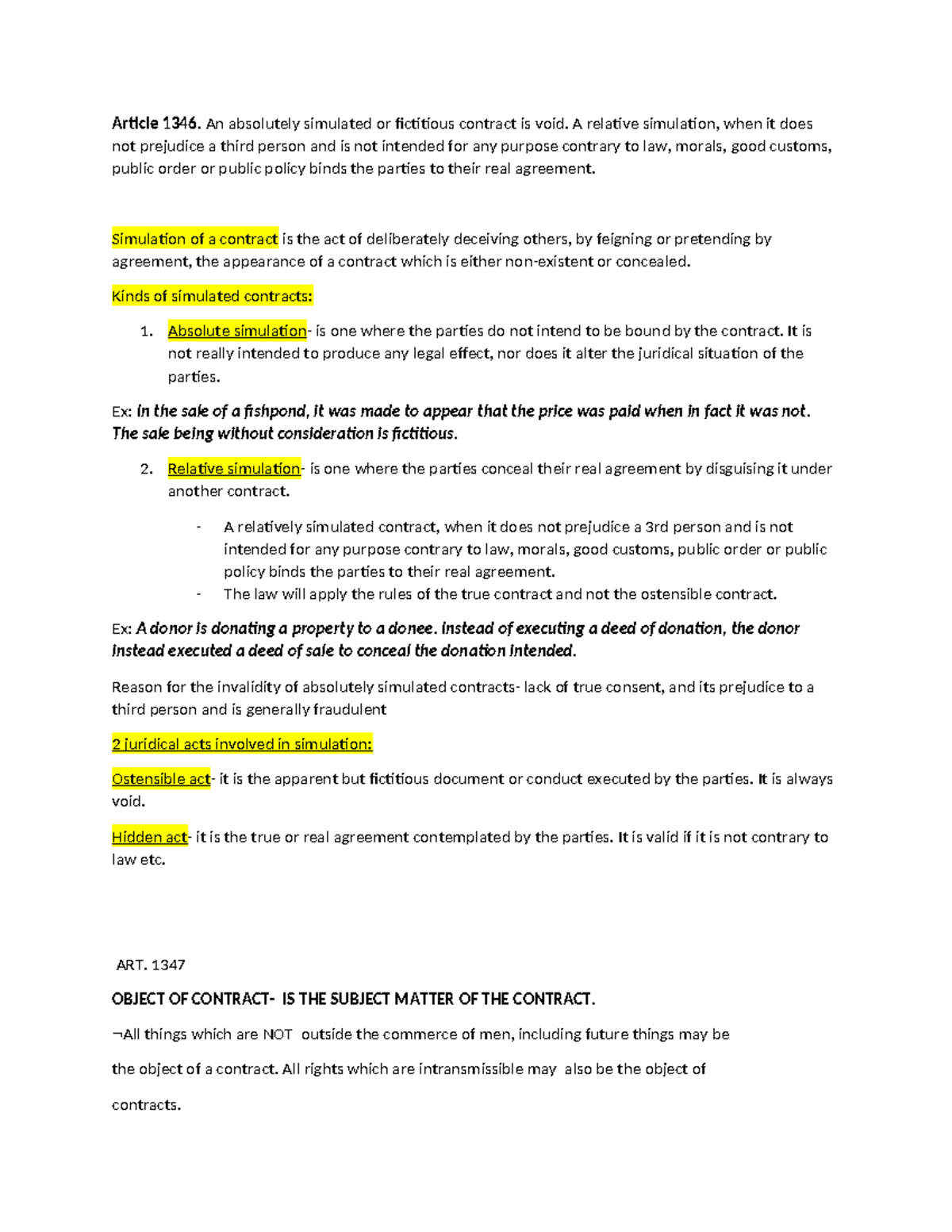 Oblicon - Recitation on Simulation and Object of Contracts - Studocu