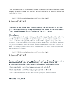 [Solved] Using anatomical terms create a scenario for the class to read ...