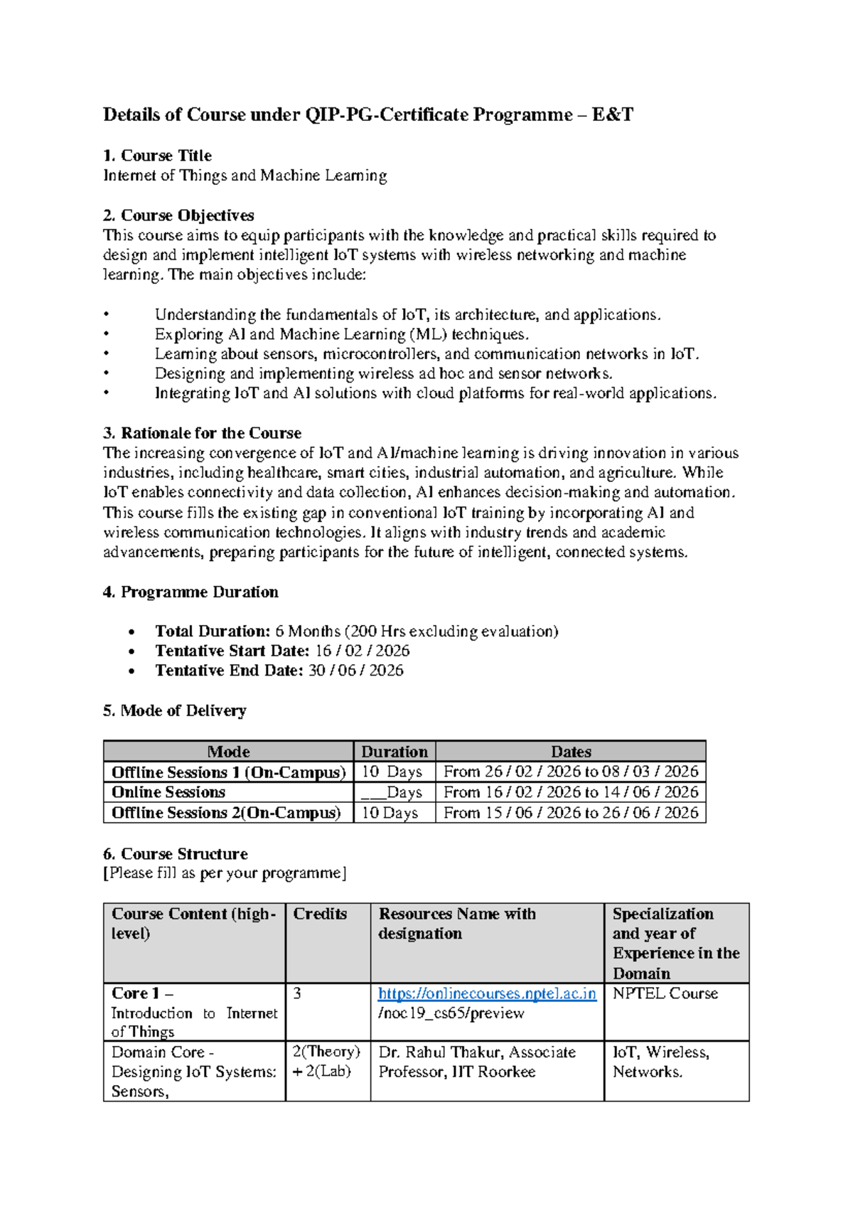 IIT-Roorkee - Course on IoT & Machine Learning Overview - Studocu