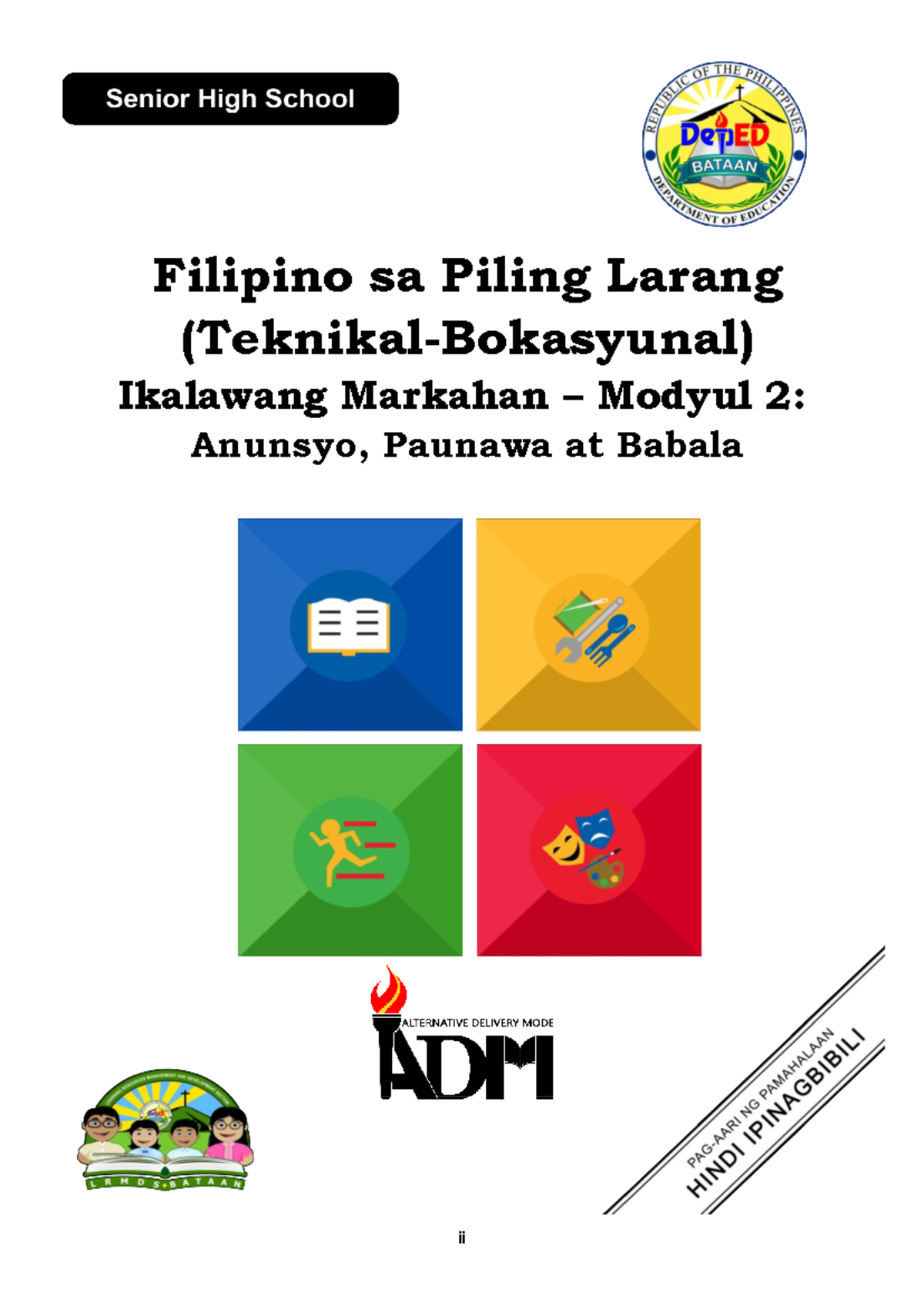 CS_FTV11/12 WG Modyul 2: Anunsyo, Paunawa at Babala Guide - Studocu