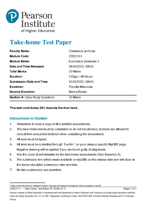 Economics Paper 2 - Grade 12 Essays - Grade 12 – Economics (Paper 2 ...