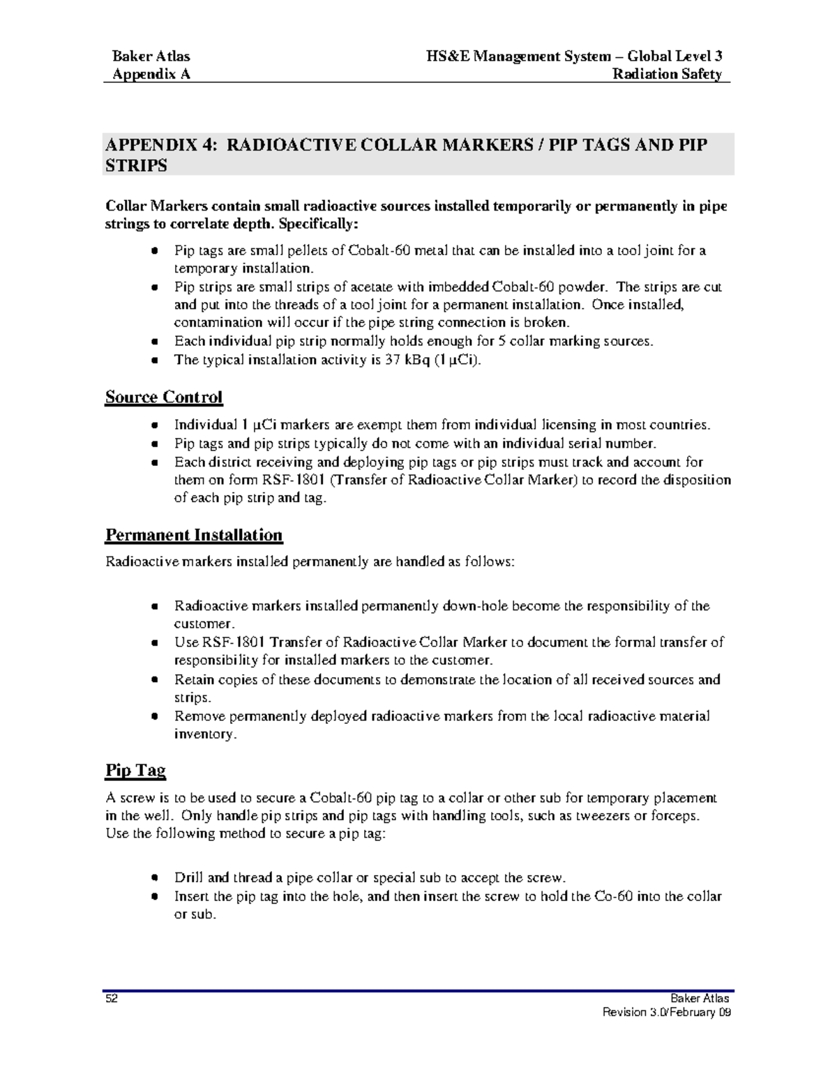 Pip tag procedures - Pip tag installation procedure - Baker Atlas ...