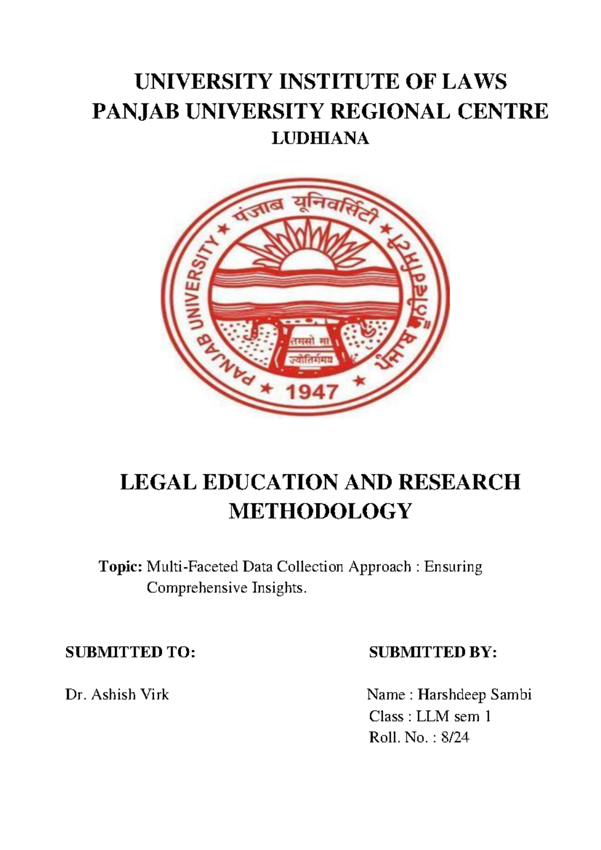 Research methodology - types of data collection - UNIVERSITY INSTITUTE ...