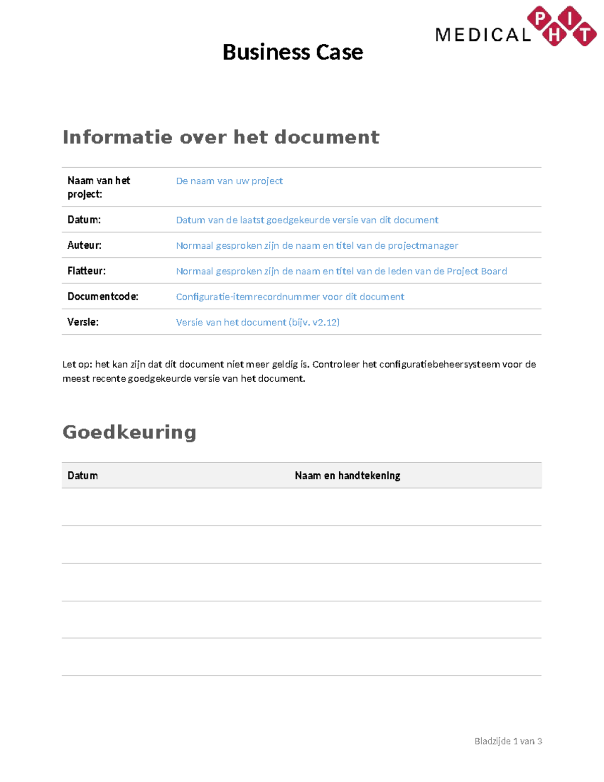 Business Case Template voor Projecten - PRINCE2 - Studeersnel