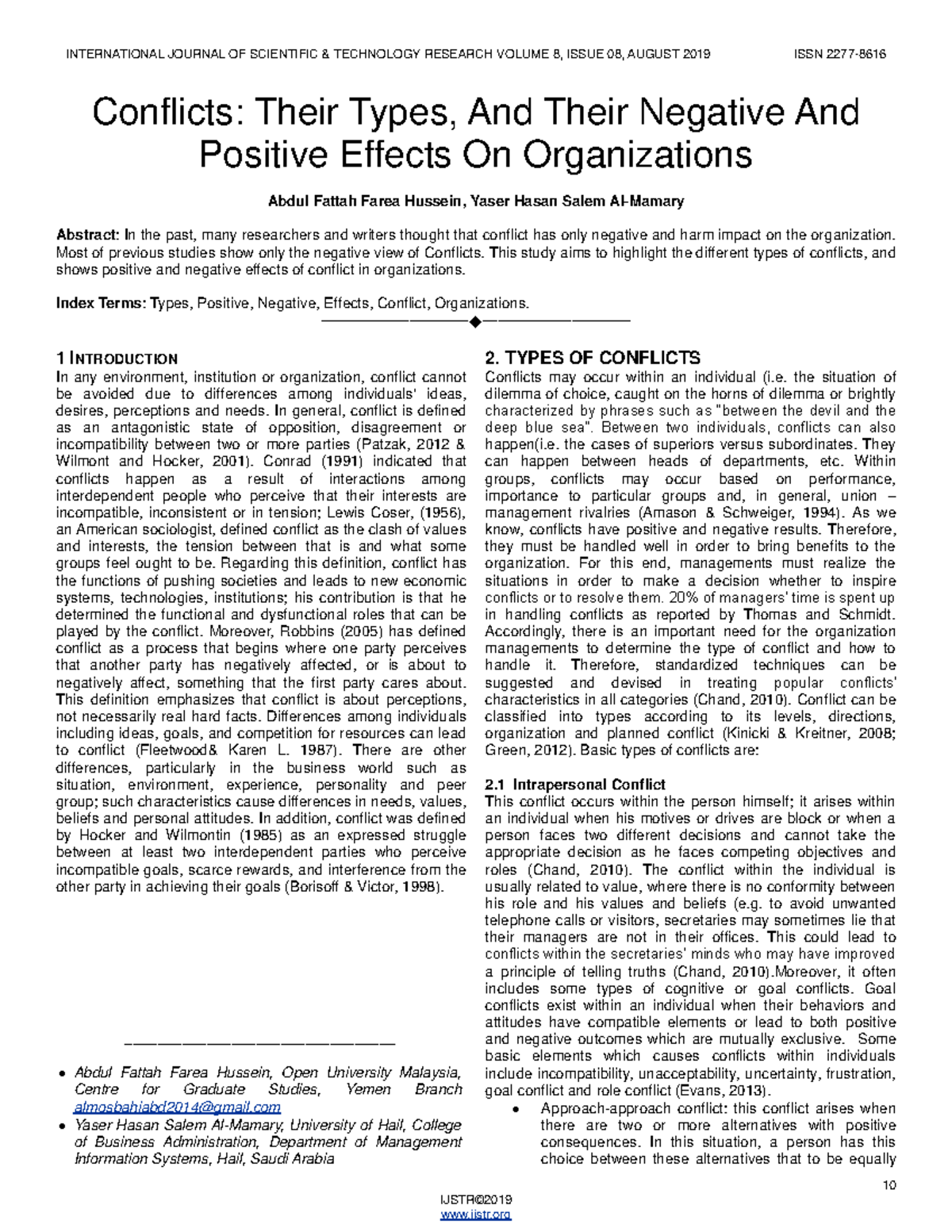 Types of Conflicts and Their Impact on Organizations: A Comprehensive ...