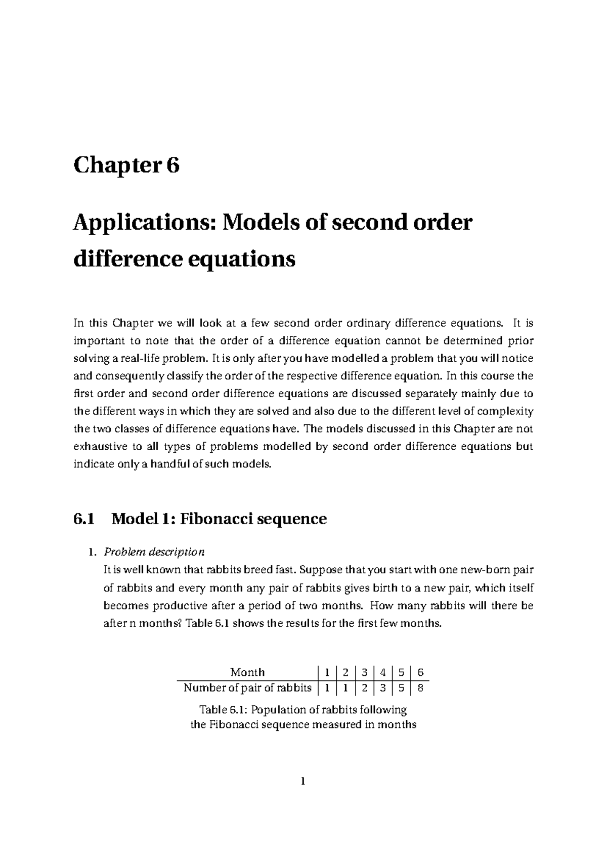Chp 6: Applications of Second Order Difference Equations - Studocu