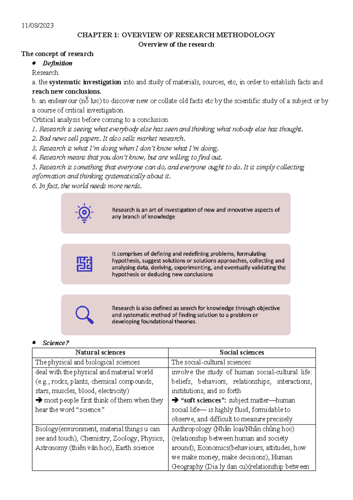 Research Methodology Overview - Note-PPNC for Chapter 1 Analysis - Studocu