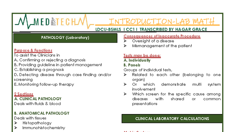 MATH l CC1 l Comprehensive Notes on Clinical Pathology and Chemistry ...