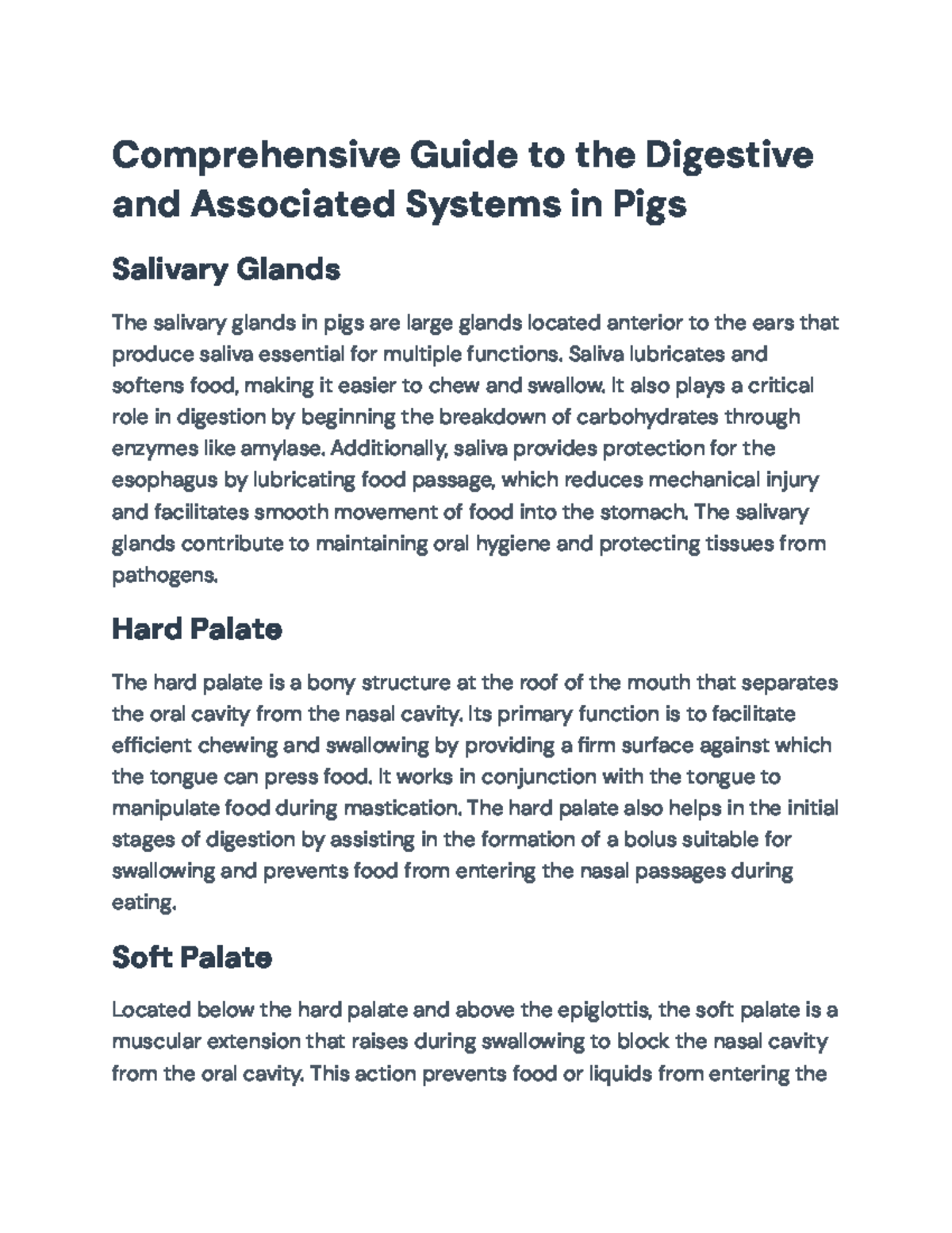 Comprehensive Guide to the Digestive System in Pigs (ANSC 101) - Studocu