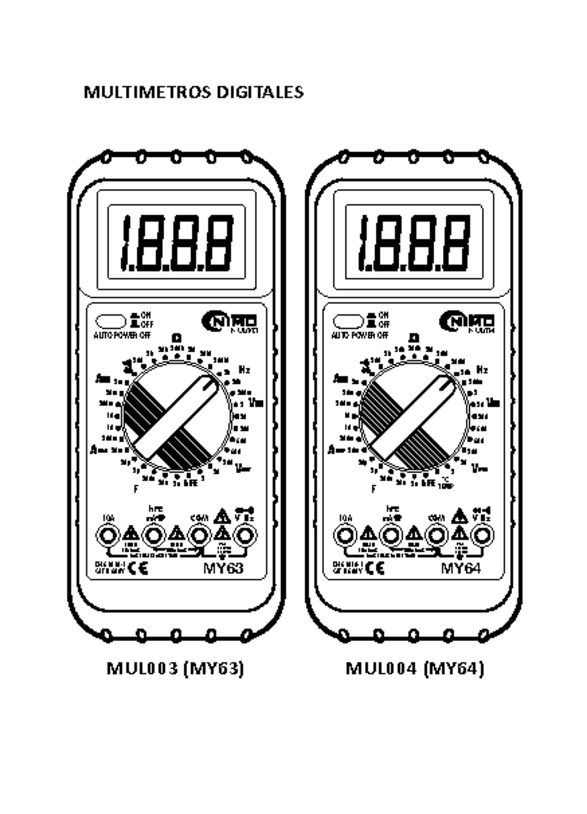 Manual de Multímetro MY64 y MY63: Instrucciones y Seguridad - Studocu