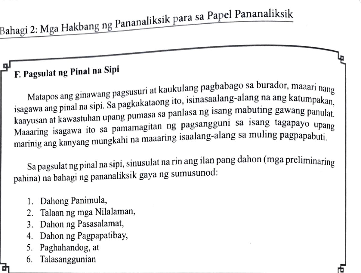 Filipino 11: Mga Hakbang sa Pagsulat ng Pinal na Sipi ng Pananaliksik ...