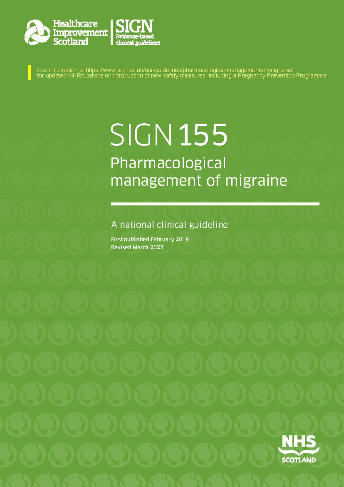Pharmacological Management of Migraine: SIGN 155 Guidelines (2023 ...
