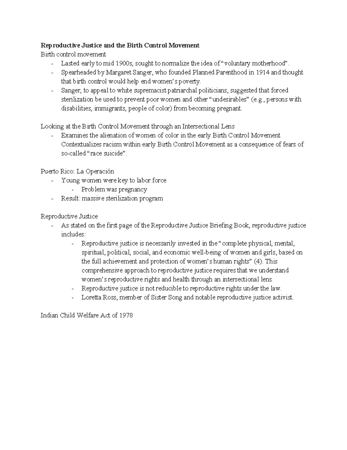 Reproductive Justice & Birth Control Movement: An Intersectional ...