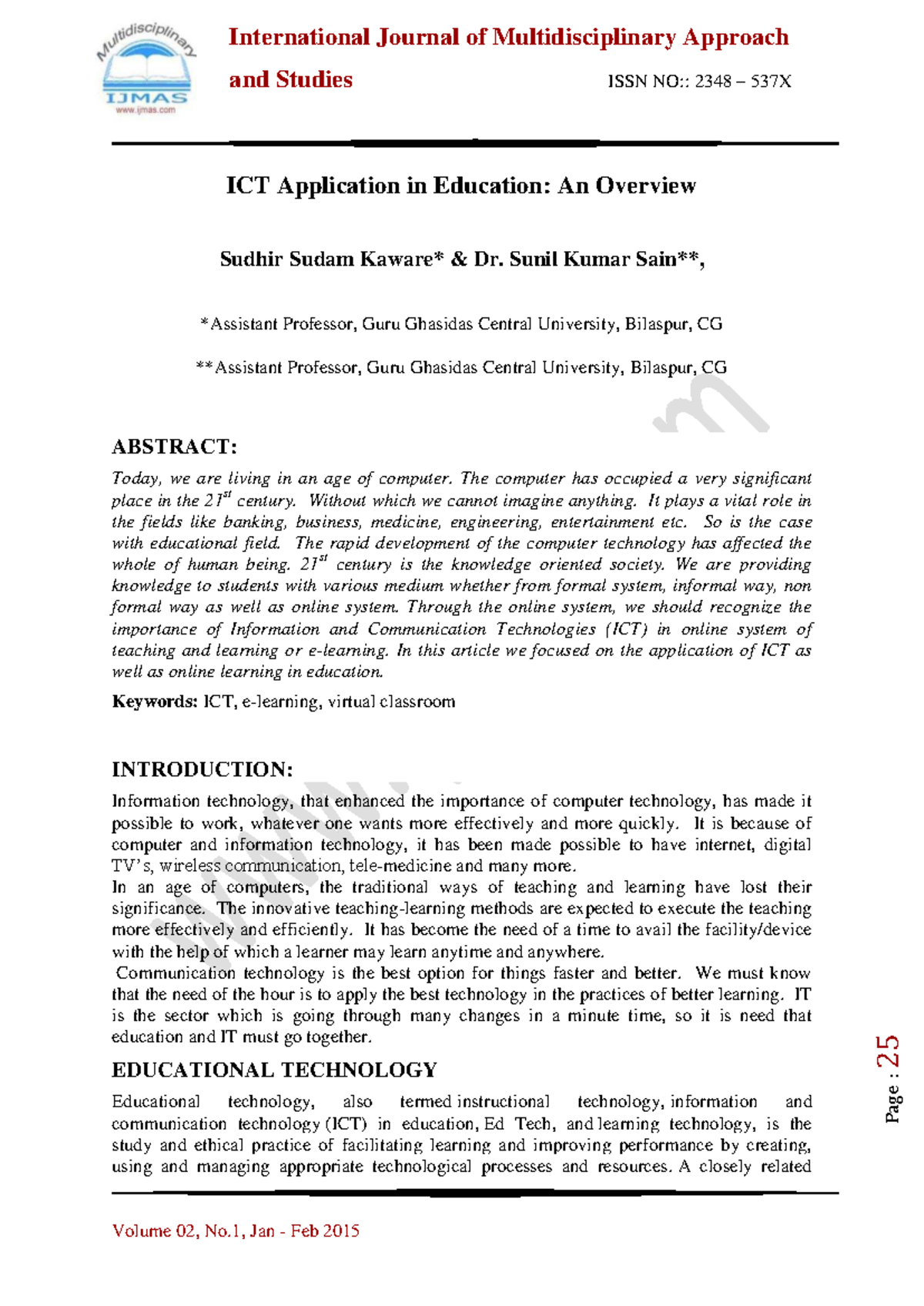 ICT Application in Education: Overview and Current Practices - Studocu