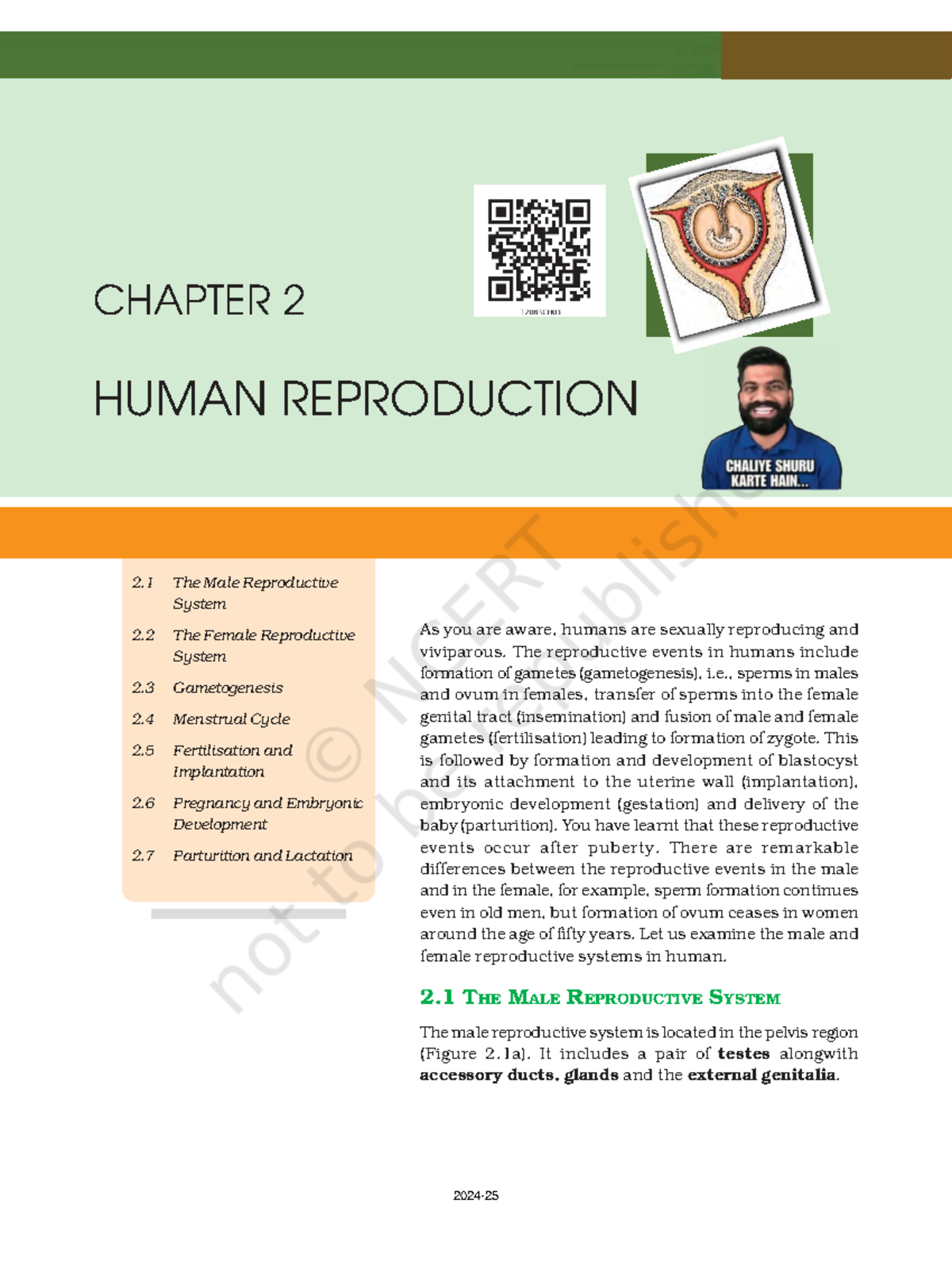 CHAPTER 2: HUMAN REPRODUCTION - MALE & FEMALE REPRODUCTIVE SYSTEMS ...