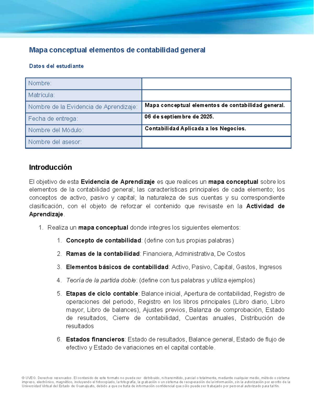 Mapa Conceptual: Elementos de Contabilidad General - UVEG - Studocu