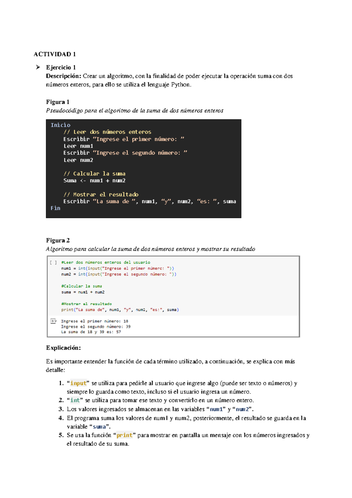 Algoritmos en Python - Actividad 1: Suma y Promedio de Números - Studocu