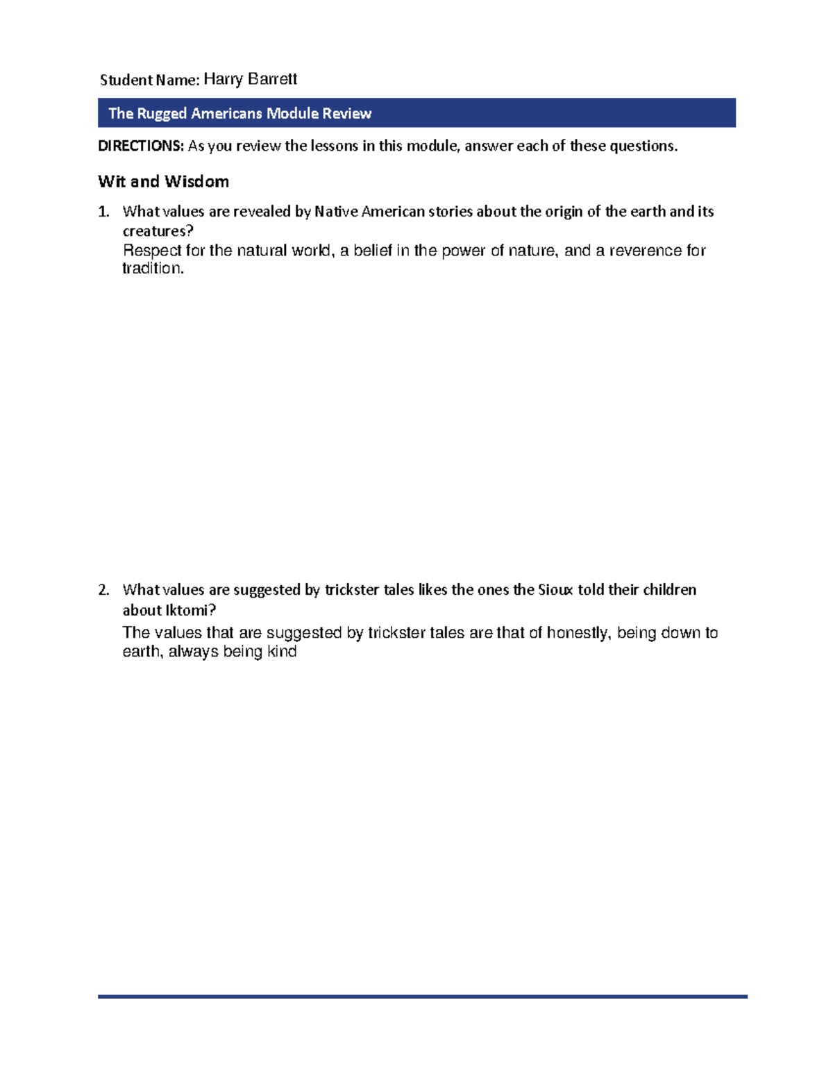 The Rugged Americans Module Review: Key Themes and Insights - Studocu