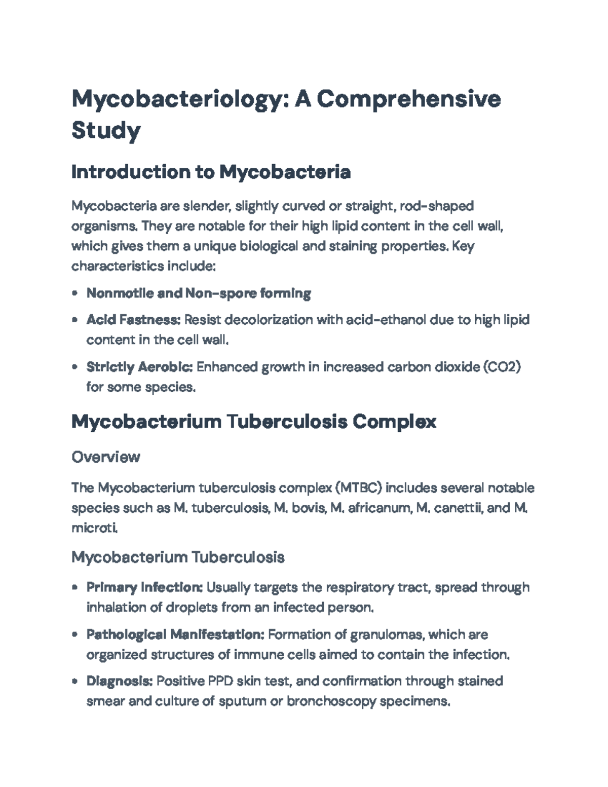 Mycobacteriology: An Overview of Mycobacteria and Their Pathogenicity ...