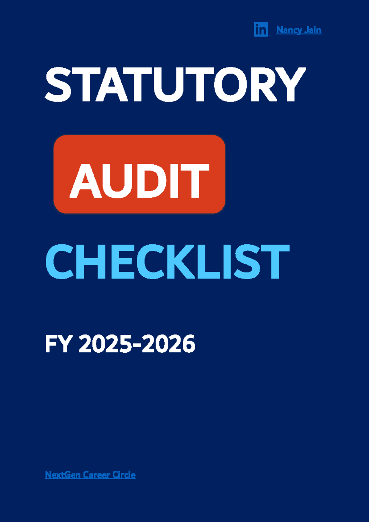 Statutory Audit Checklist FY 25-26 - NextGen Career Circle - Studocu