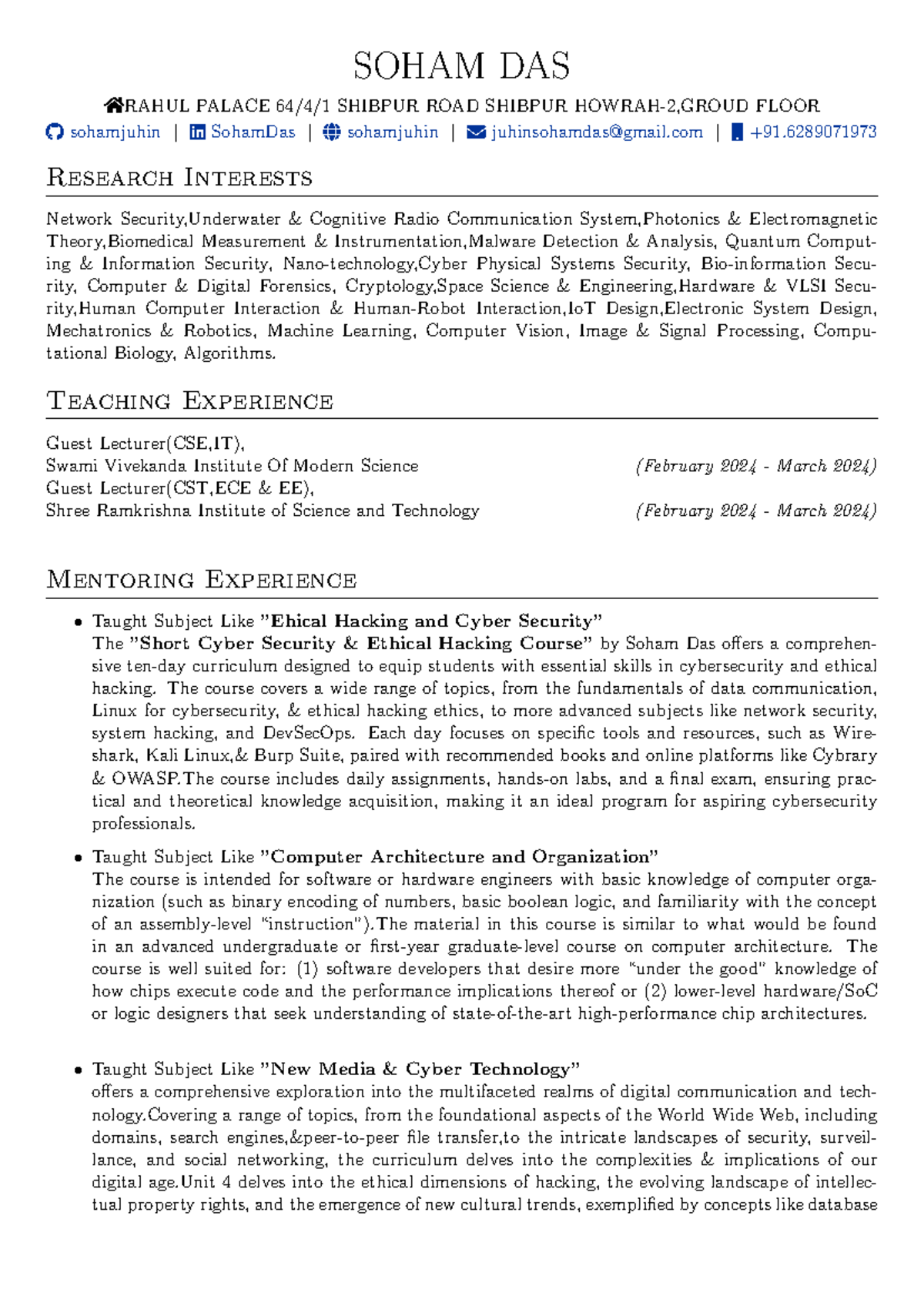 Soham Das CV - Research & Teaching in Cybersecurity and Engineering ...