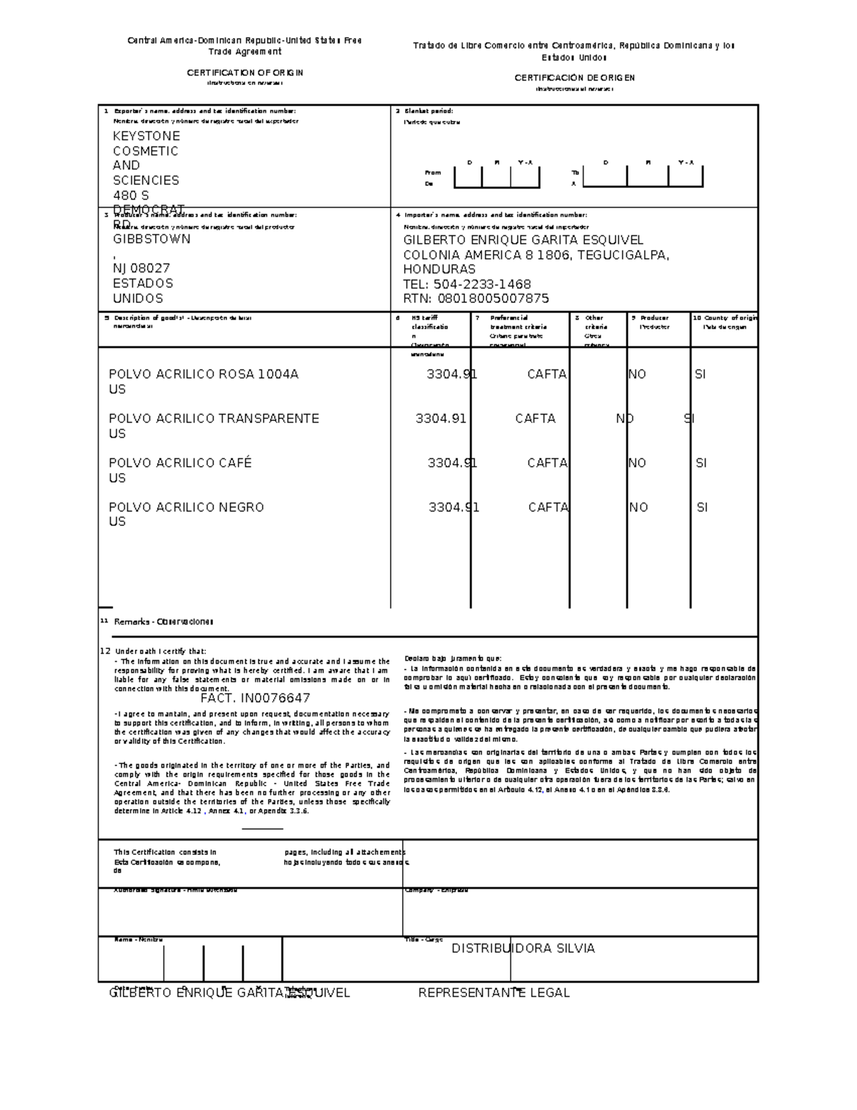 Certificado de Origen CAFTA para Comercio RD y EE.UU. - Studocu