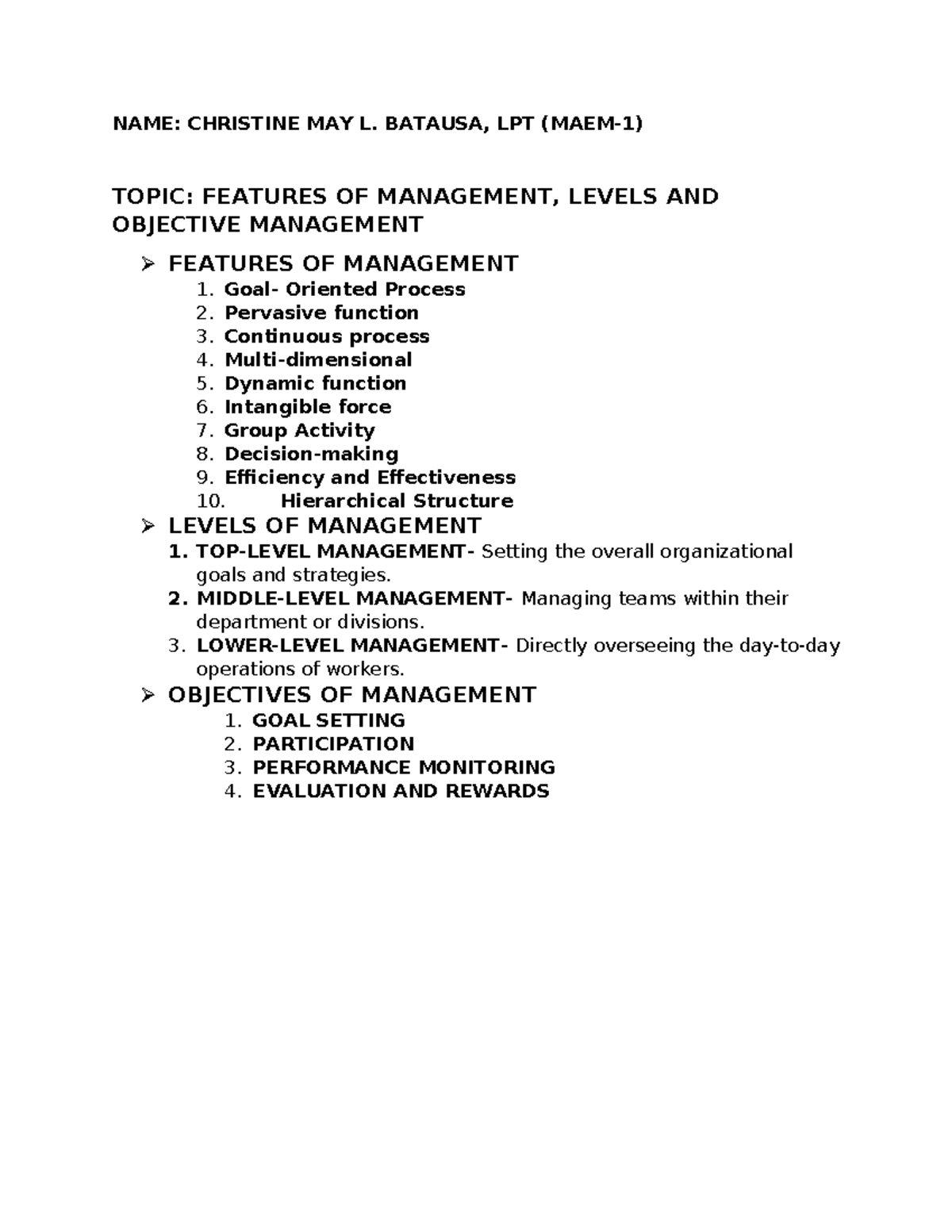 Batausa- Written Report 022851 - NAME: CHRISTINE MAY L. BATAUSA, LPT ...
