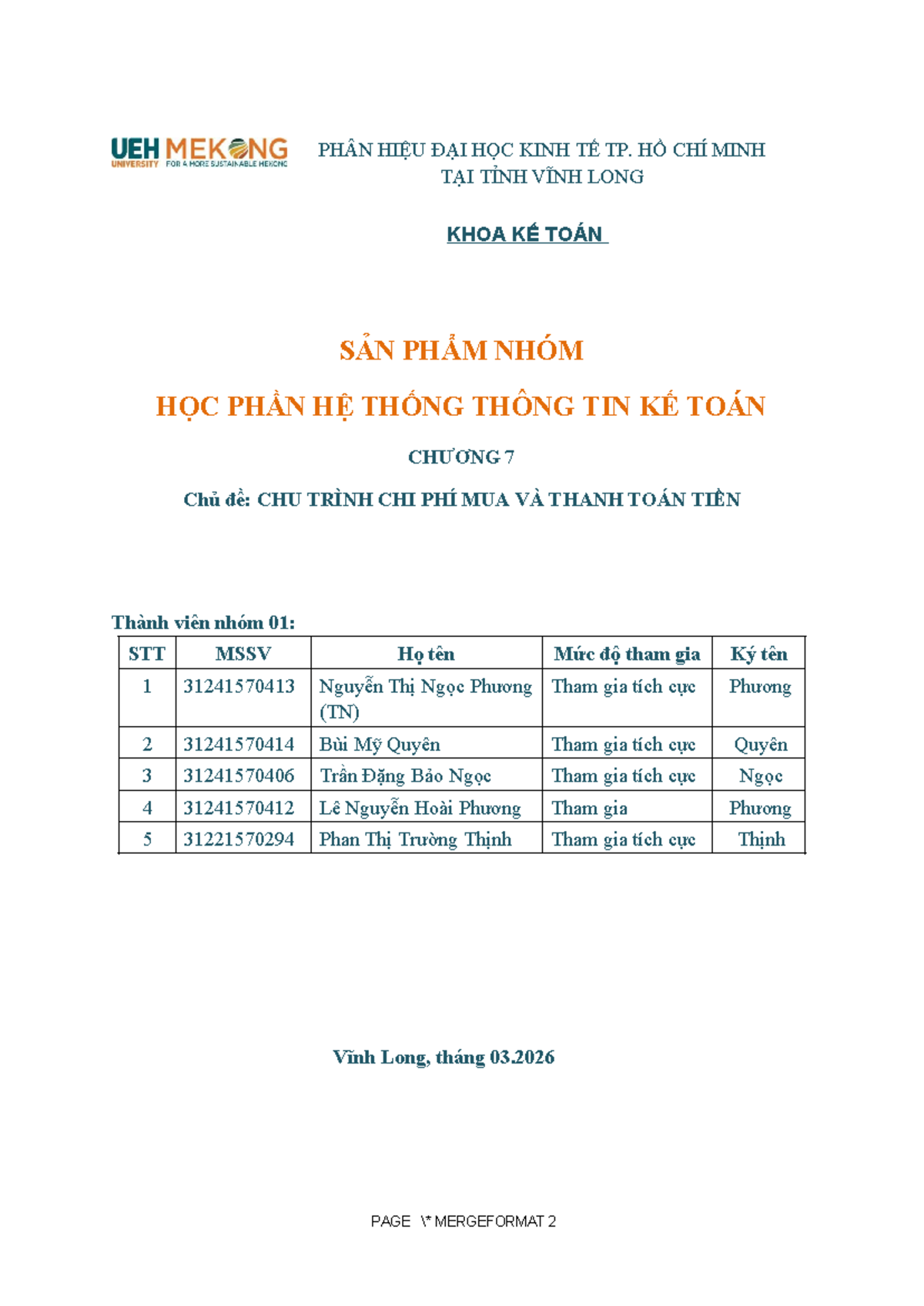 AIS K50KT.C7 CHU TRÌNH CHI PHÍ MUA VÀ THANH TOÁN TIỀN NHÓM 1 - Studocu