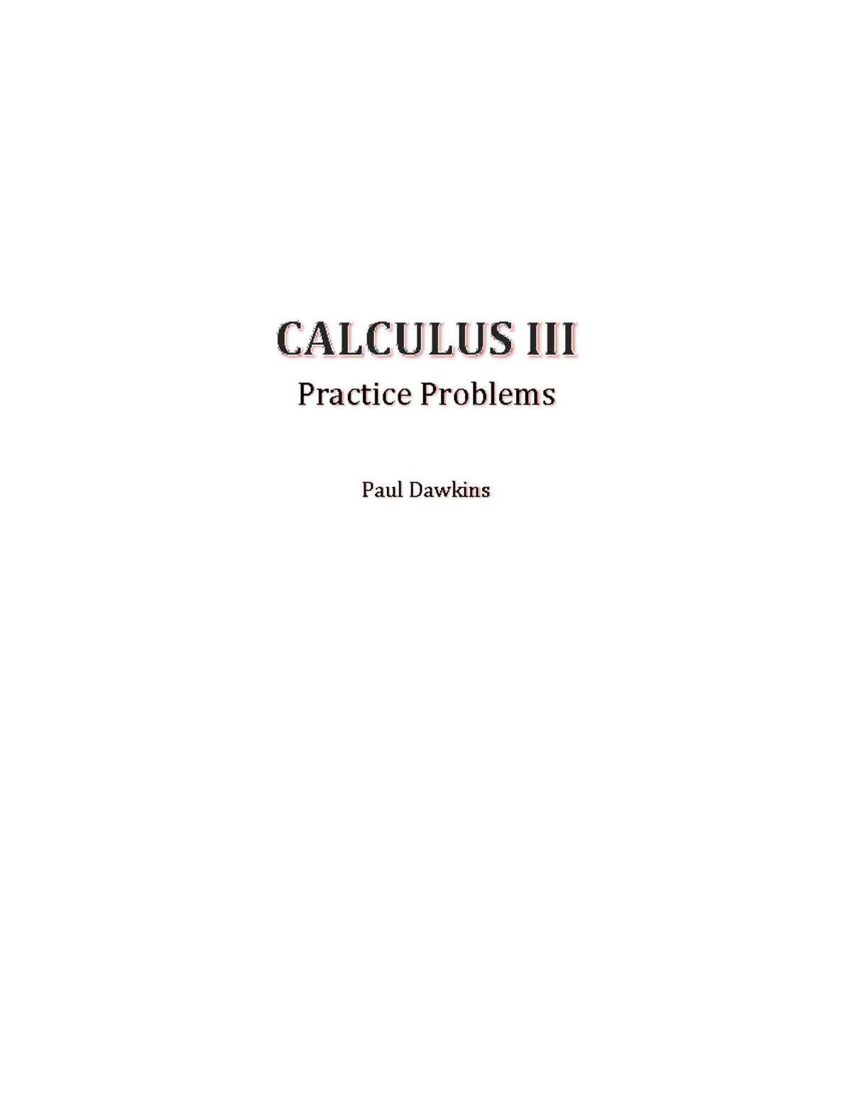 Calc III - Comprehensive Practice Problems and Solutions - Studocu