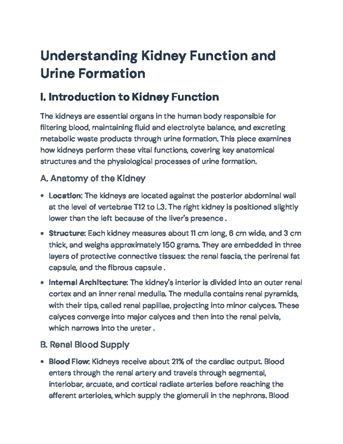 Understanding Kidney Function and Urine Formation - Physiology Overview - Understanding Kidney ...