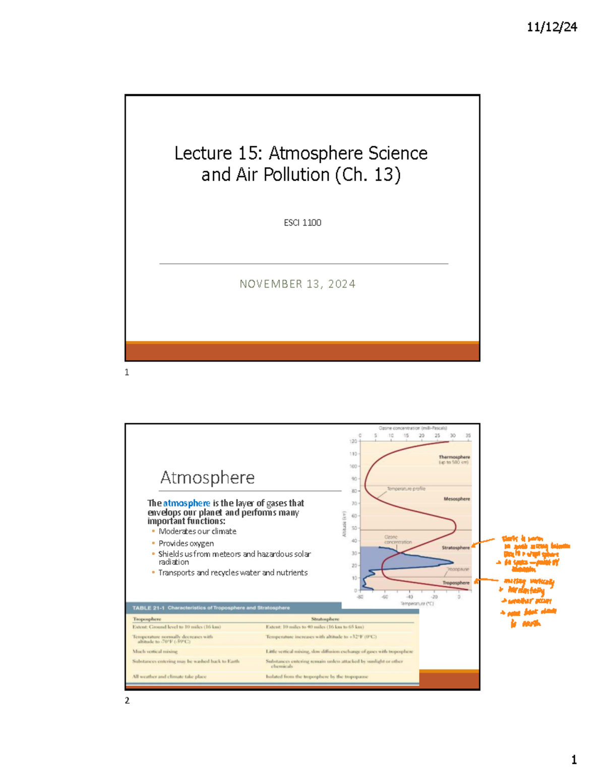 Lecture 15: Atmosphere Science & Air Pollution Overview (ESCI 1100 ...