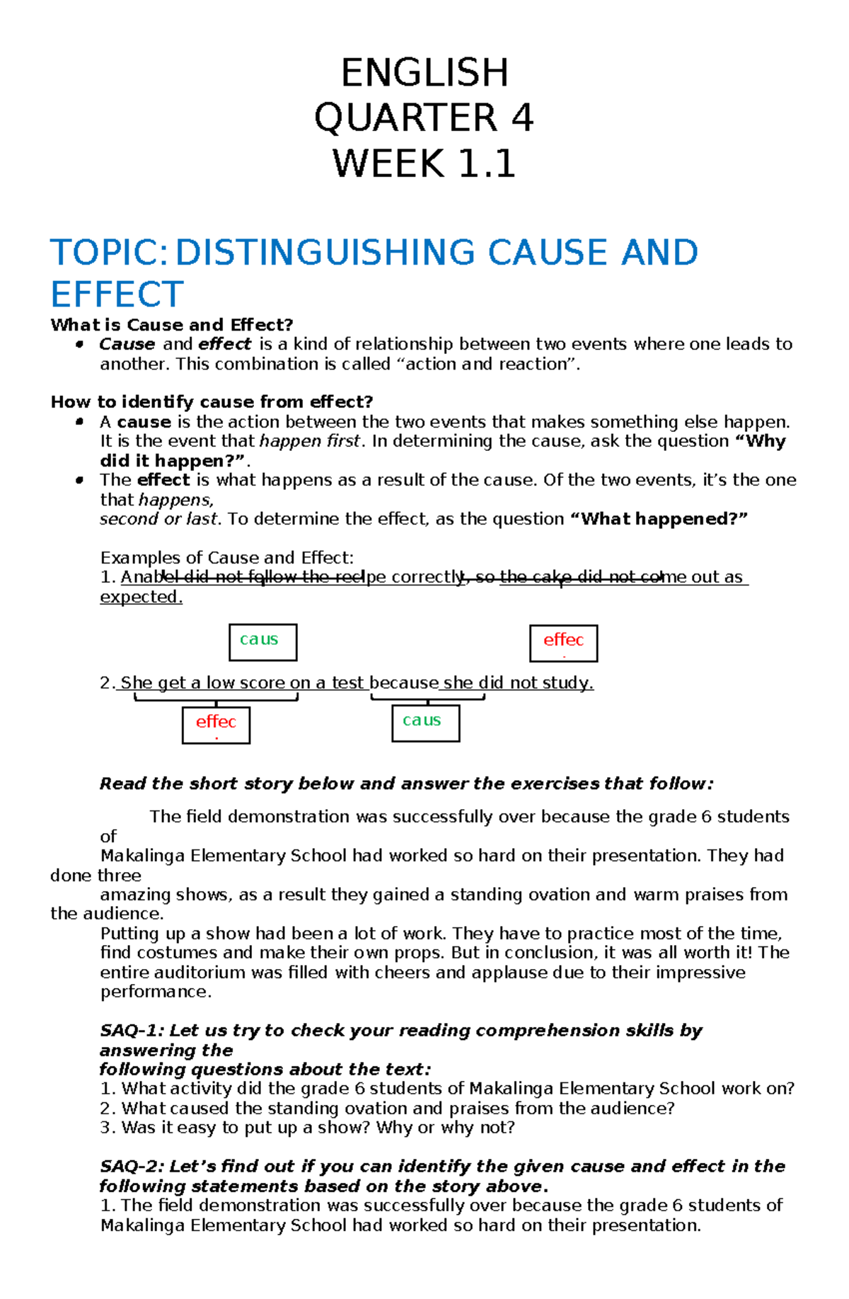 English Q4 WEEK 1 and 2 - FOR FUTURE REFERENCE - ENGLISH QUARTER 4 WEEK ...