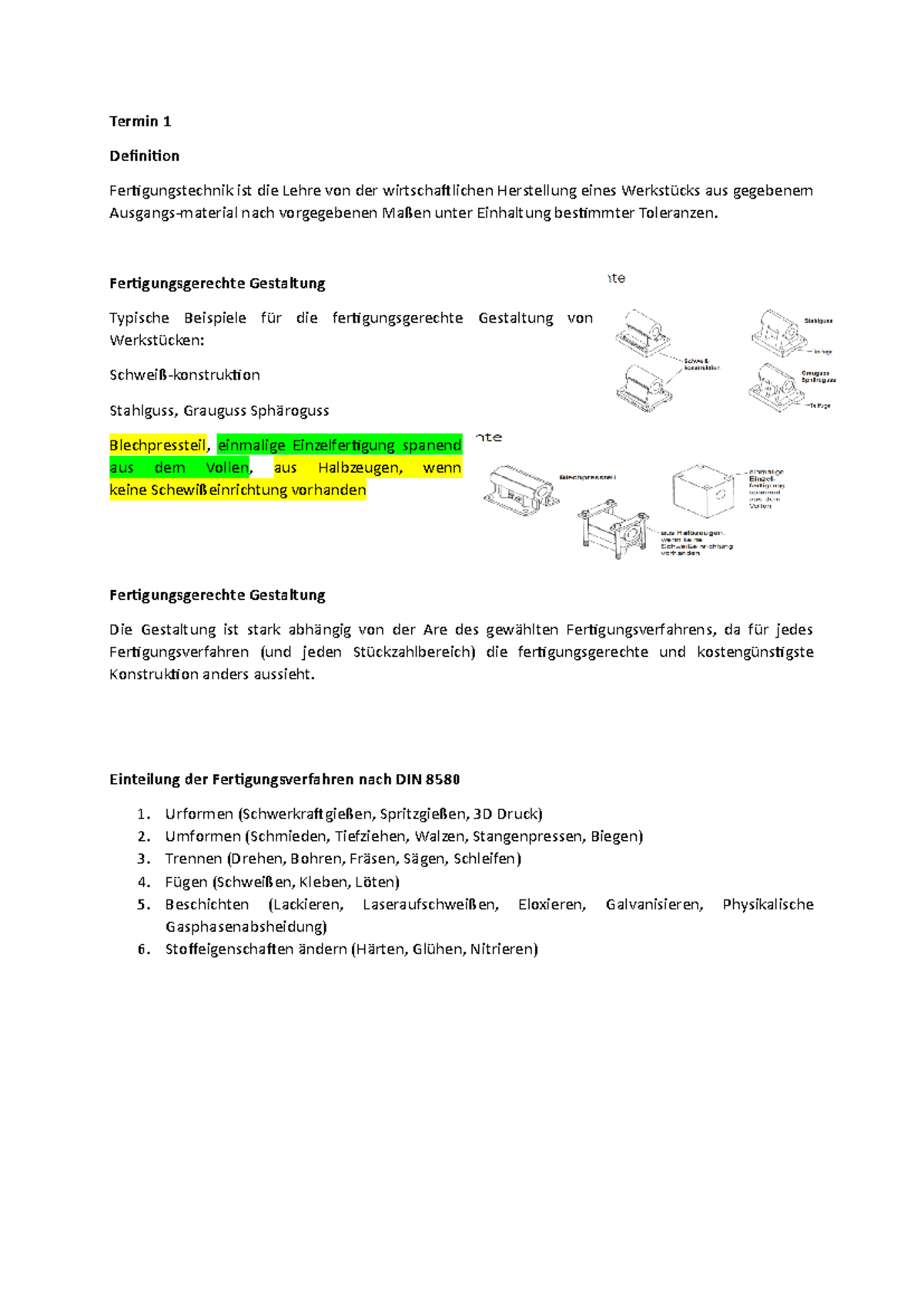 Fertigungstechnik: Grundlagen, Verfahren und Anwendungen - Termin 1-6 ...