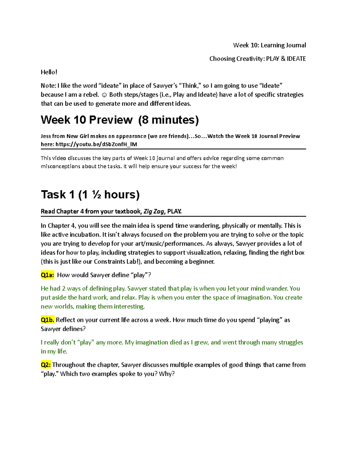 611 Week 10 Learning Journal: Exploring Play & Ideate Techniques - Studocu