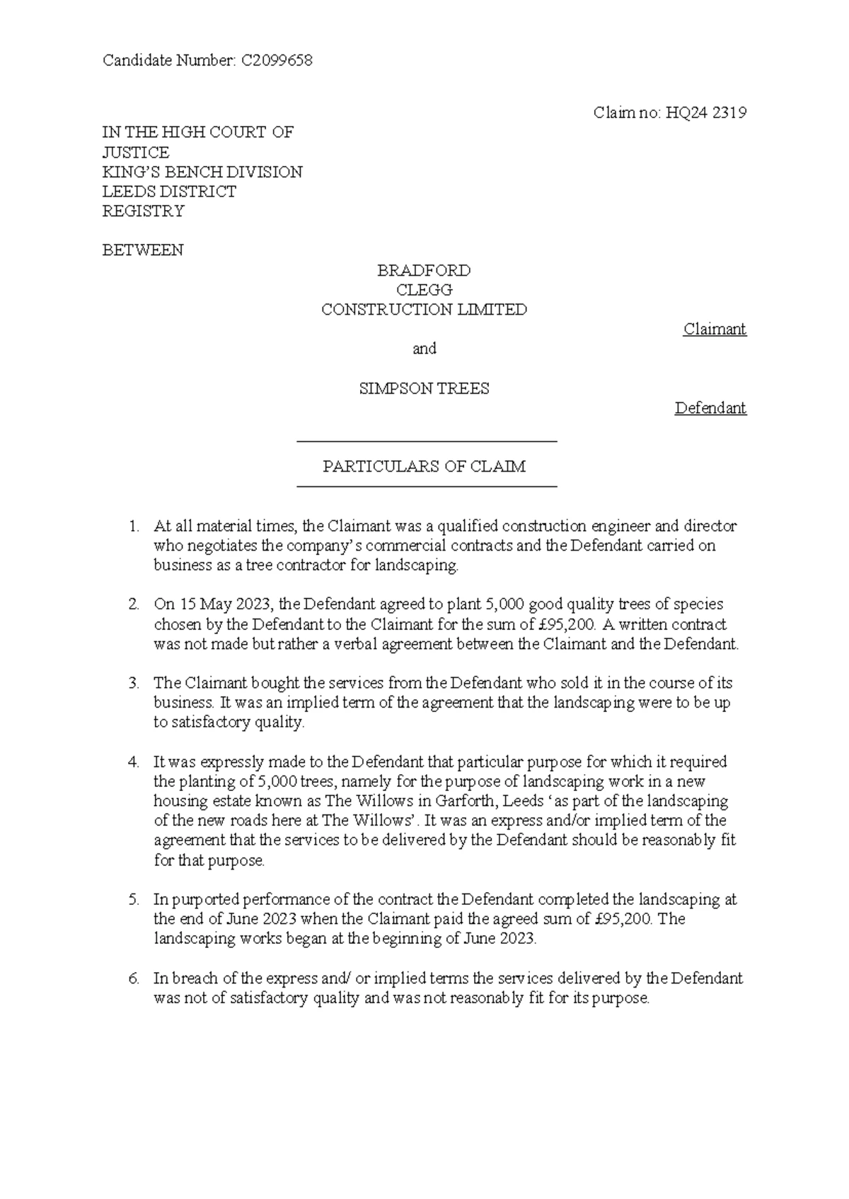 LPC 5: Drafting a Directions Order for Case Management - Studocu