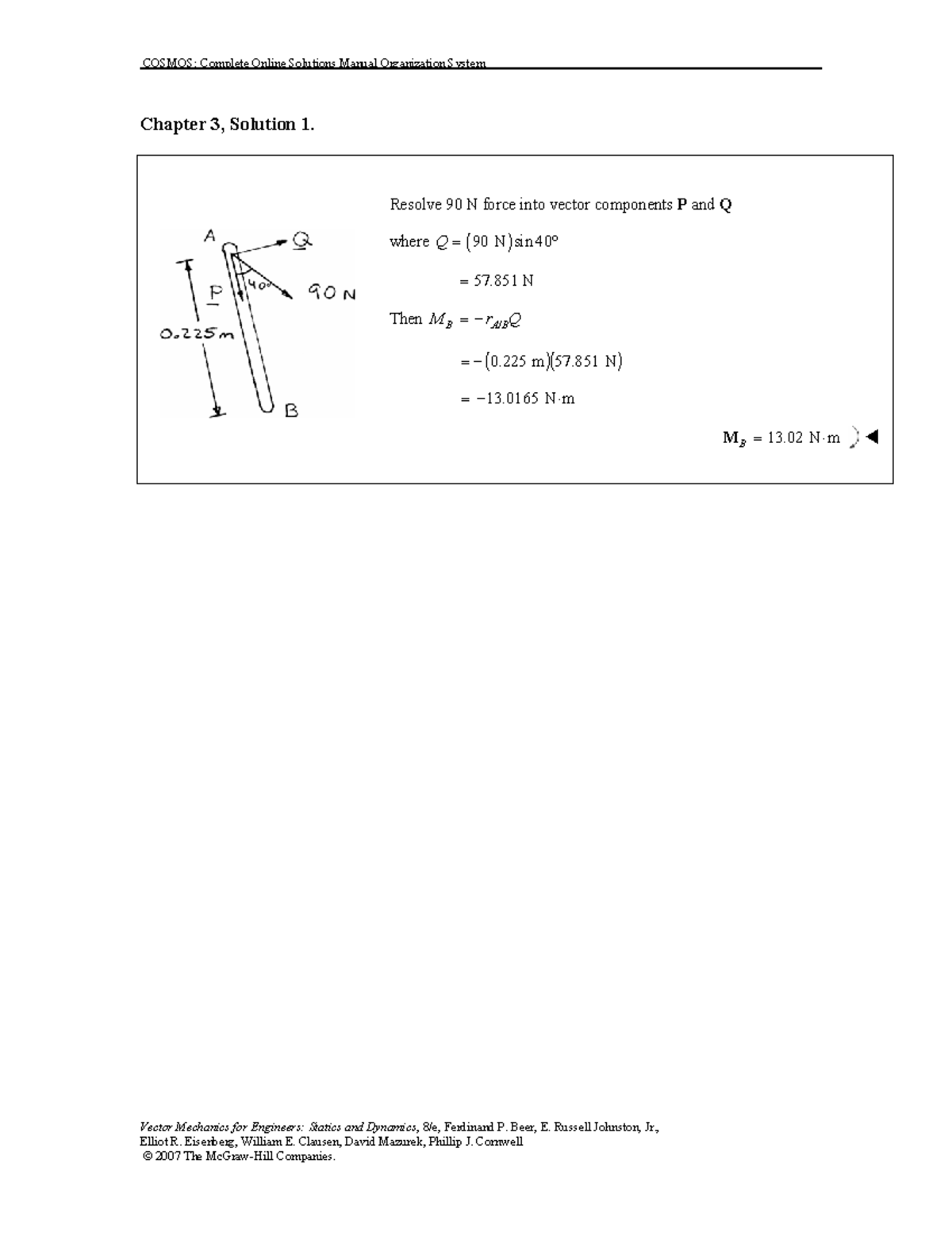 Chapter 3 Solutions for Vector Mechanics (ENGR 230) - Studocu