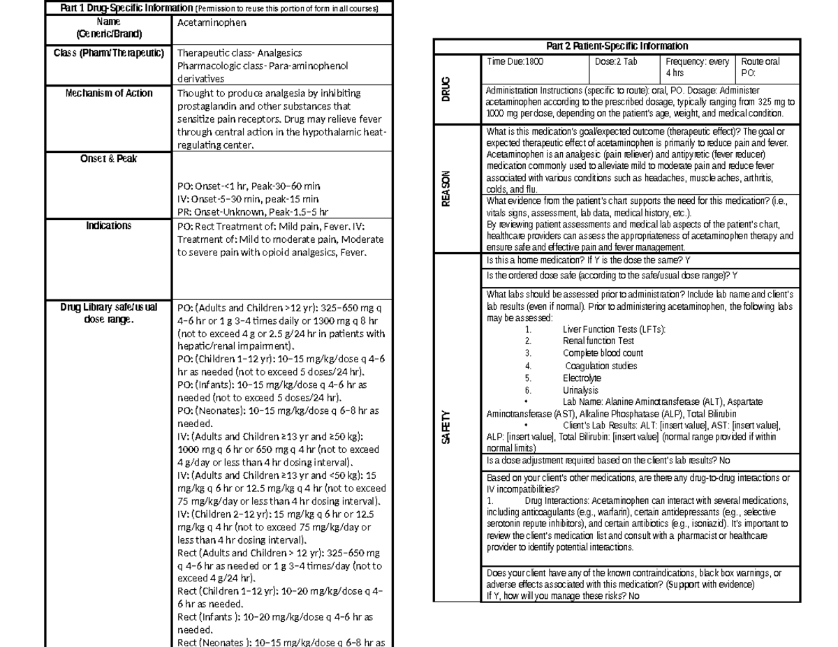 B-Medication Administration Document Form-1 - Part 2 Patient-Specific ...