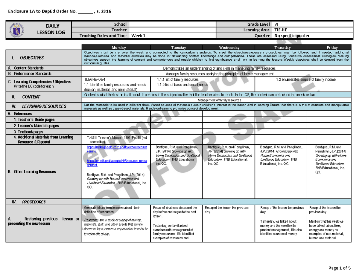 Deped Lesson Plan Exlearn - Infoupdate.org